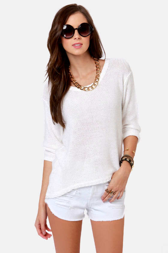 Cute Ivory Sweater - Open Knit Sweater - Oversized Sweater - $61.00 - Lulus