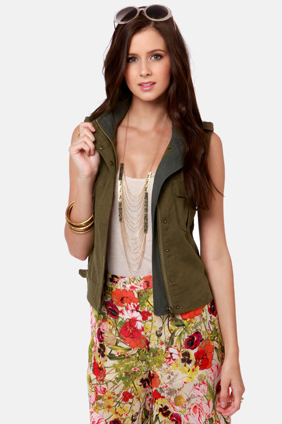 Costa Blanca Vest - Cropped Vest - Army Green Vest - $85.00 - Lulus