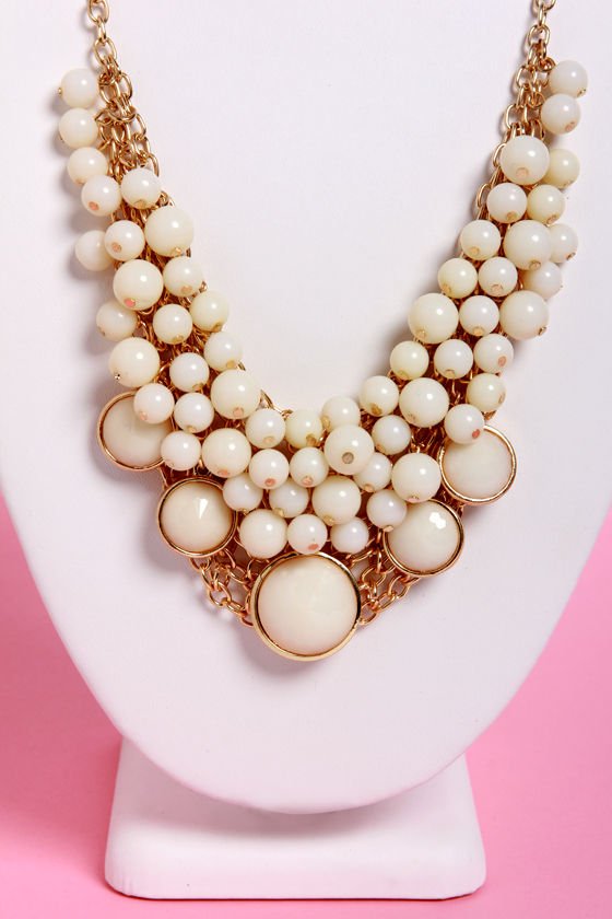 Pretty Ivory Necklace - Statement Necklace - Bubble Necklace - $19.00