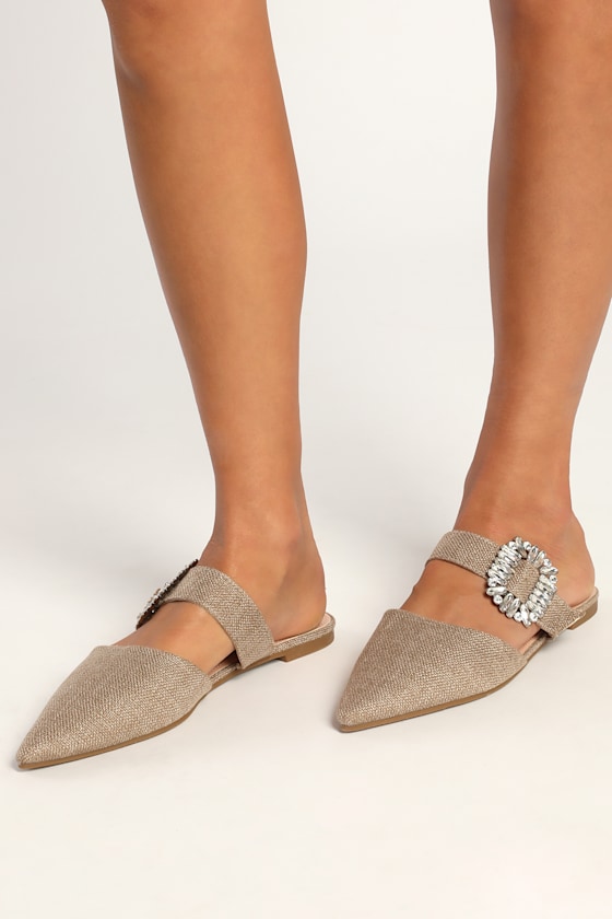 Tweed Mules - Loafer Slides - Pointed-Toe Mules - Slide-On Shoes - Lulus