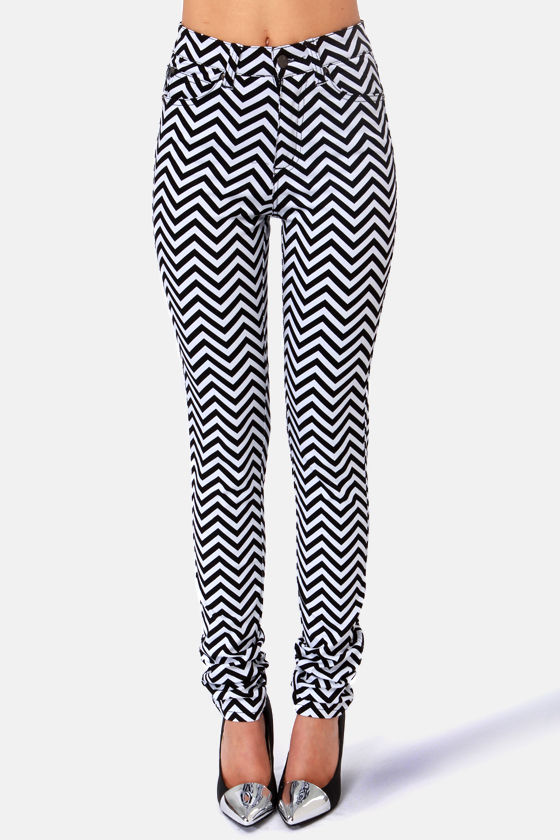 Tripp NYC Skinny Jeans - Striped Jeans - Chevron Print Jeans - $83.00 ...