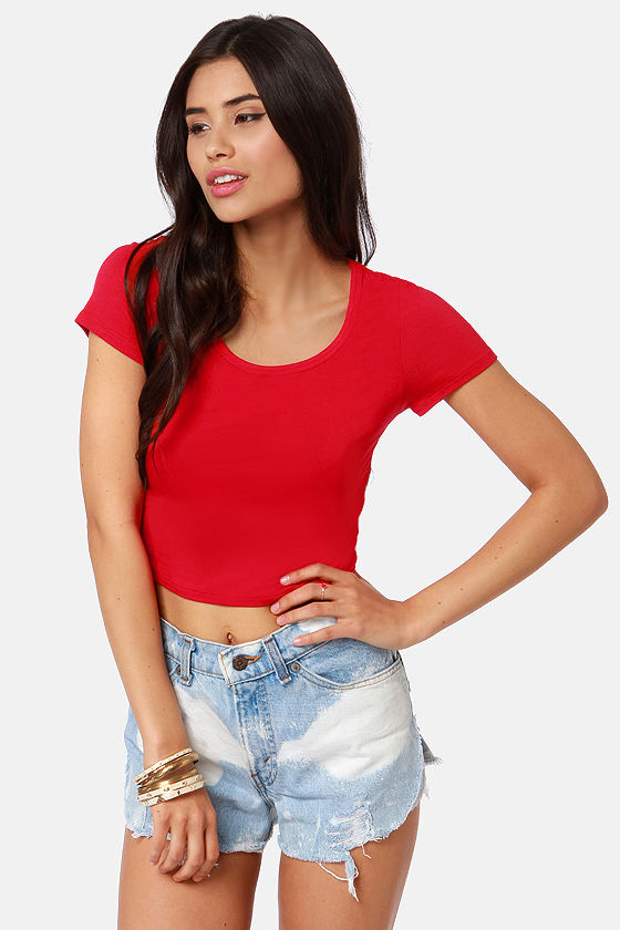Cute Red Tee - Crop Tee - Crop Top - $22.00 - Lulus
