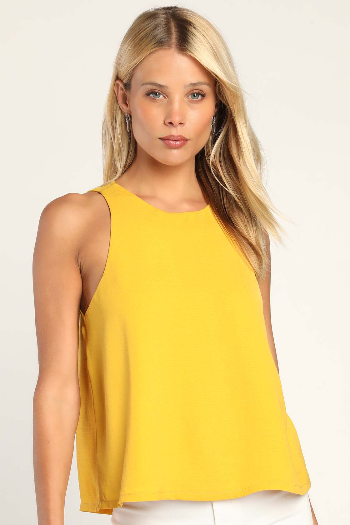 Mustard Yellow Basic Tank Top - Crew Neck Tank Top - Summer Top - Lulus