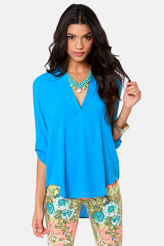 Cute Blue Top - Pastel Top - V Neck Top - $37.00 - Lulus