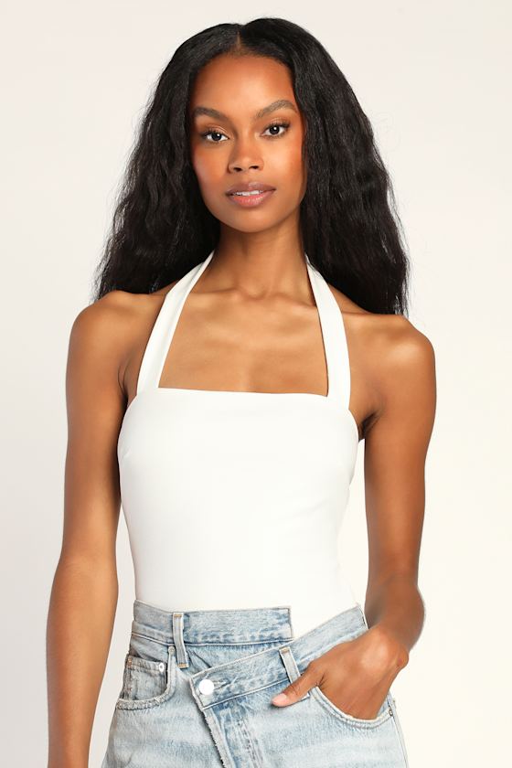 White Bodysuit - Halter Bodysuit - Chic Bodysuit - Lulus