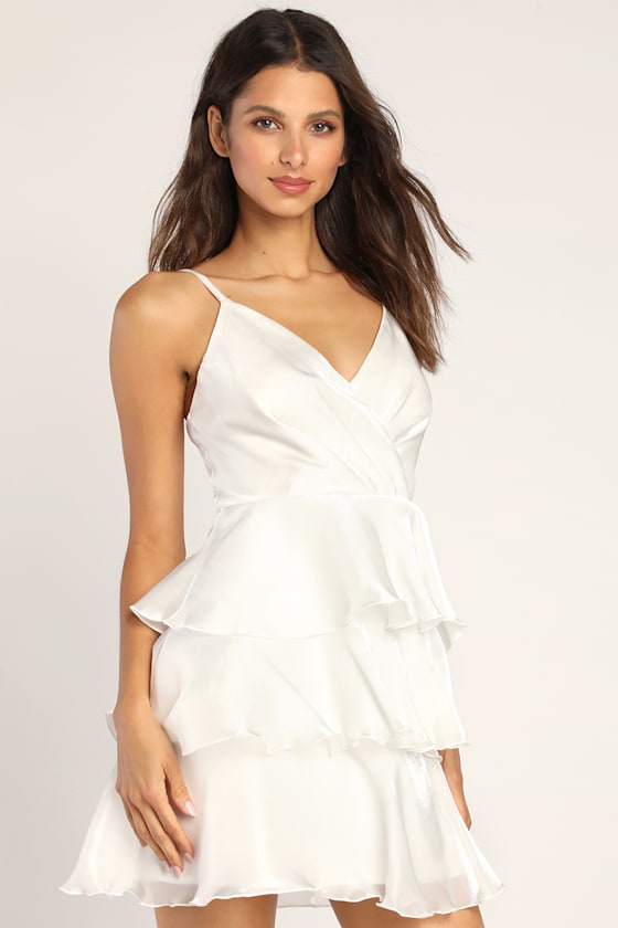White Tiered Dress - Organza Mini Dress - Cute Tiered Dress - Lulus