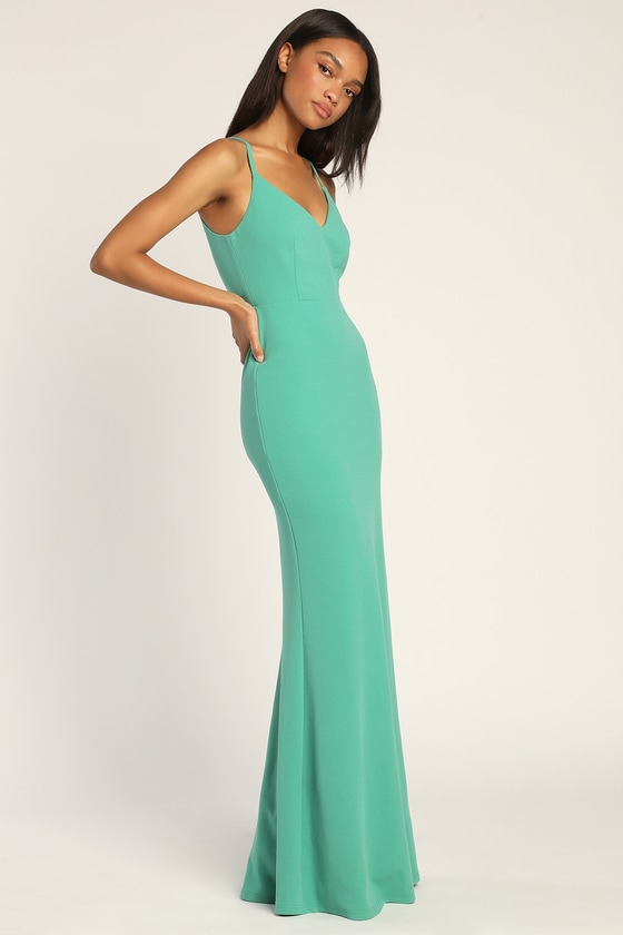 Teal Green Dress Mermaid Maxi Dress Backless Maxi Dress Lulus