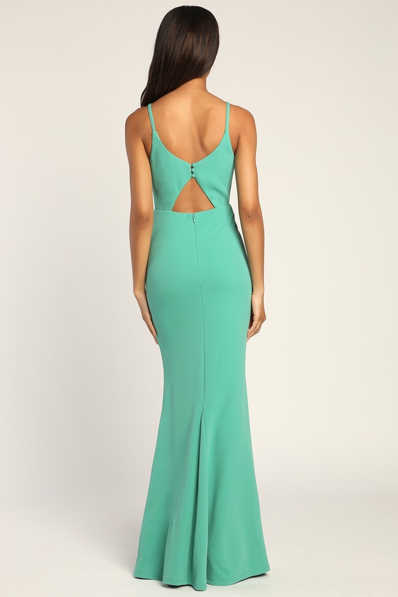 Teal Green Dress Mermaid Maxi Dress Backless Maxi Dress Lulus