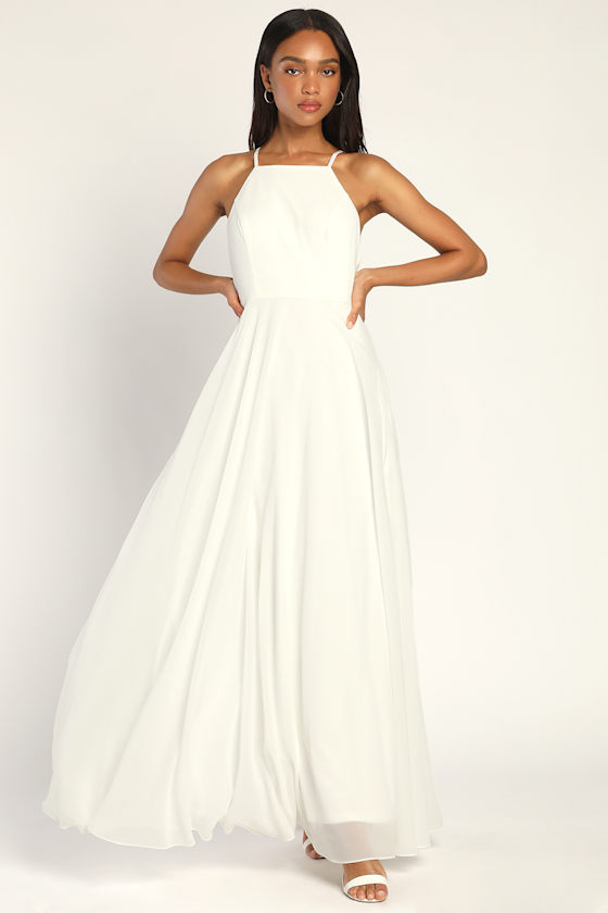 Beautiful White Dress - Maxi Dress - Backless Maxi Dress - Lulus