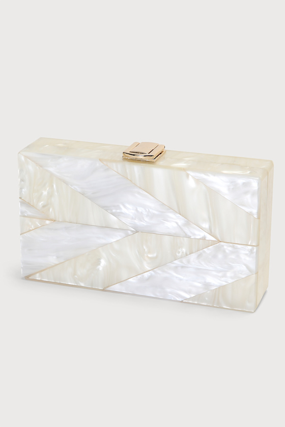 Ivory Box Clutch - Lucite Clutch - Rectangular Clutch - Lulus