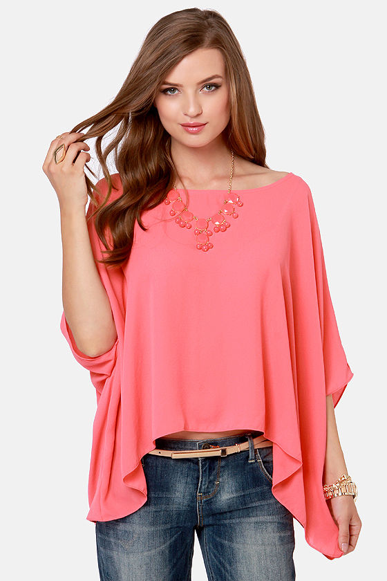 Cute Coral Pink Top - Georgette Top - $37.00 - Lulus