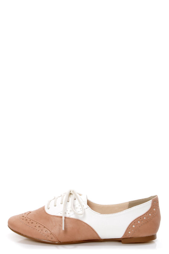 Restricted Sweet Pea Natural and White Saddle Shoe Flats - $49.00 - Lulus