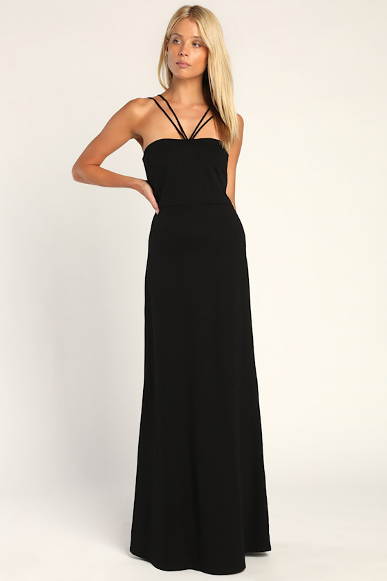 Black Maxi Dress Strappy Maxi Dress Knit Maxi Dress Lulus