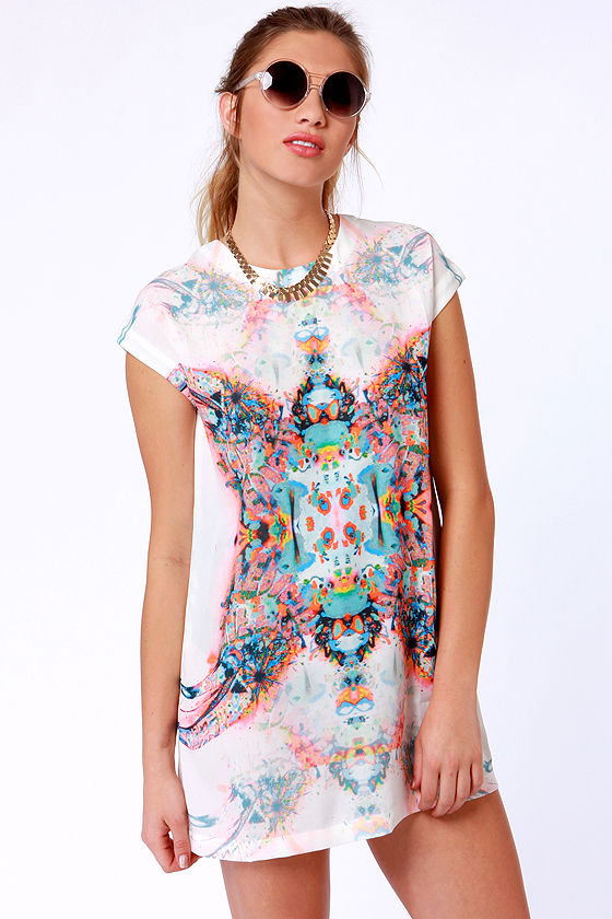 Fun Print Dress - Shift Dress - Graphic Dress - $39.00 - Lulus