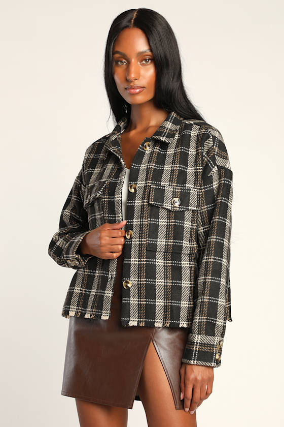 Sage the Label Shikitty Shacket - Plaid Jacket - Cropped Shacket - Lulus