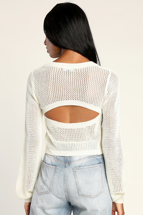 Ivory Loose Knit Sweater - Open Knit Sweater - Sheer Sweater - Lulus