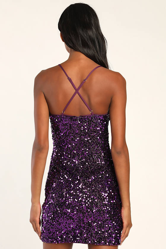 Purple Sequin Dress - Sequin Mini Dress - Sequin Party Mini Dress - Lulus
