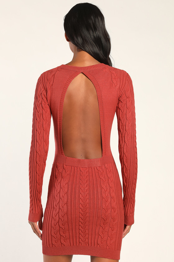 Rust Red Sweater Dress Mini Sweater Dress Bodycon Mini Dress Lulus