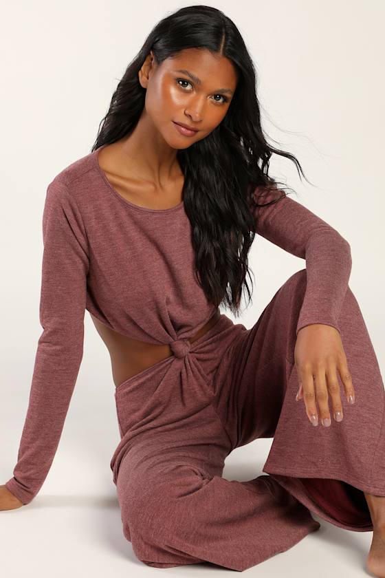 Mauve Lounge Jumpsuit - Cutout Jumpsuit - Wide-Leg Jumpsuit - Lulus