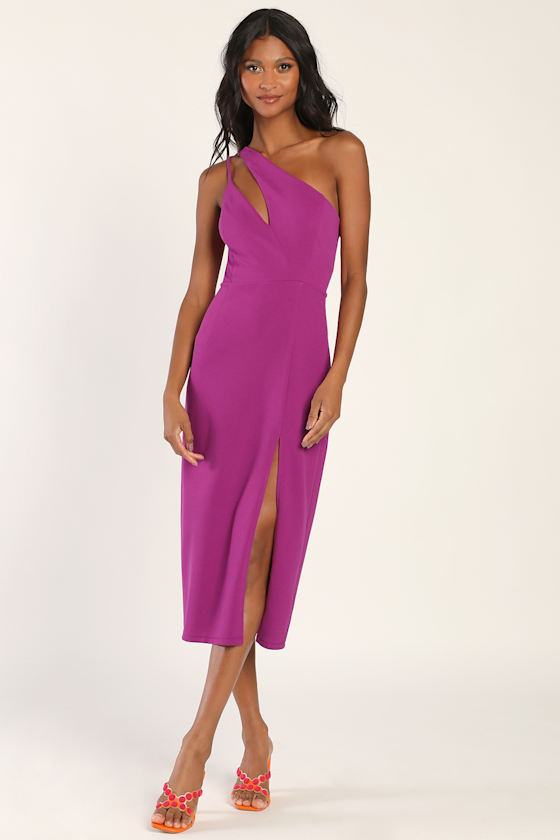 Purple Dress - Asymmetrical Cutout Dress - One-Shoulder Dress - Lulus