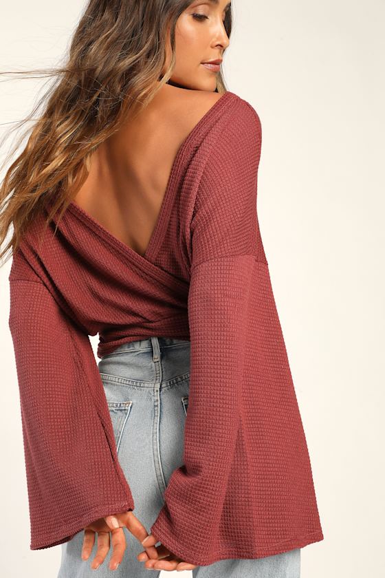 Cute Rust Brown Top - Brown Reversible Top - Surplice Top - Lulus