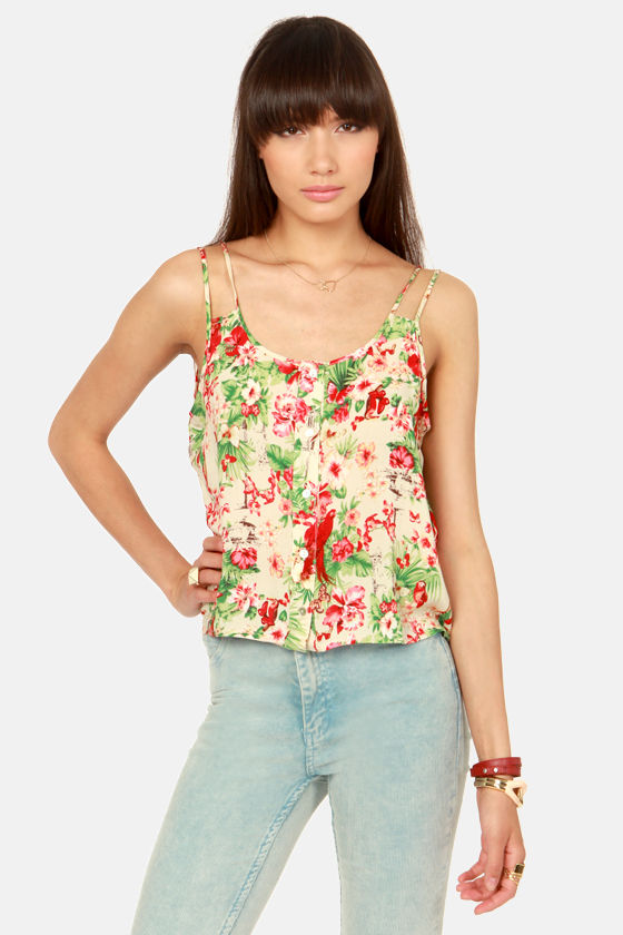 Cute Floral Print Top - Tank Top - Button-Up Top - $35.00 - Lulus