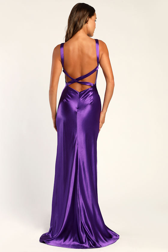 Pretty Purple Maxi Dress - Satin Maxi Dress - Strappy Maxi Dress - Lulus