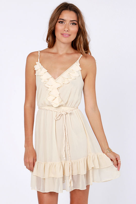 Pretty Cream Dress - Sundress - Ruffle Dress - $42.00 - Lulus
