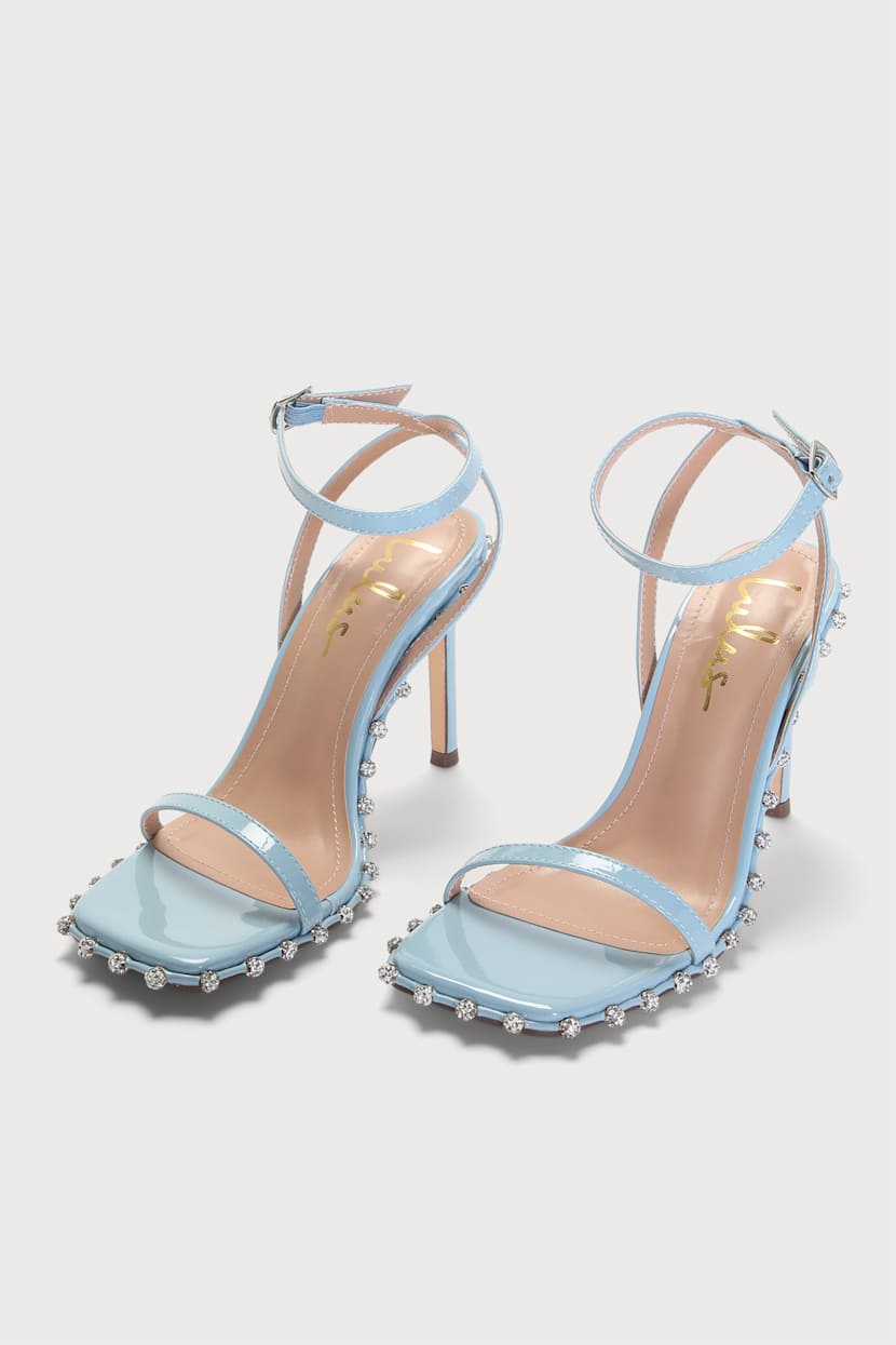Blue High Heels With Diamonds