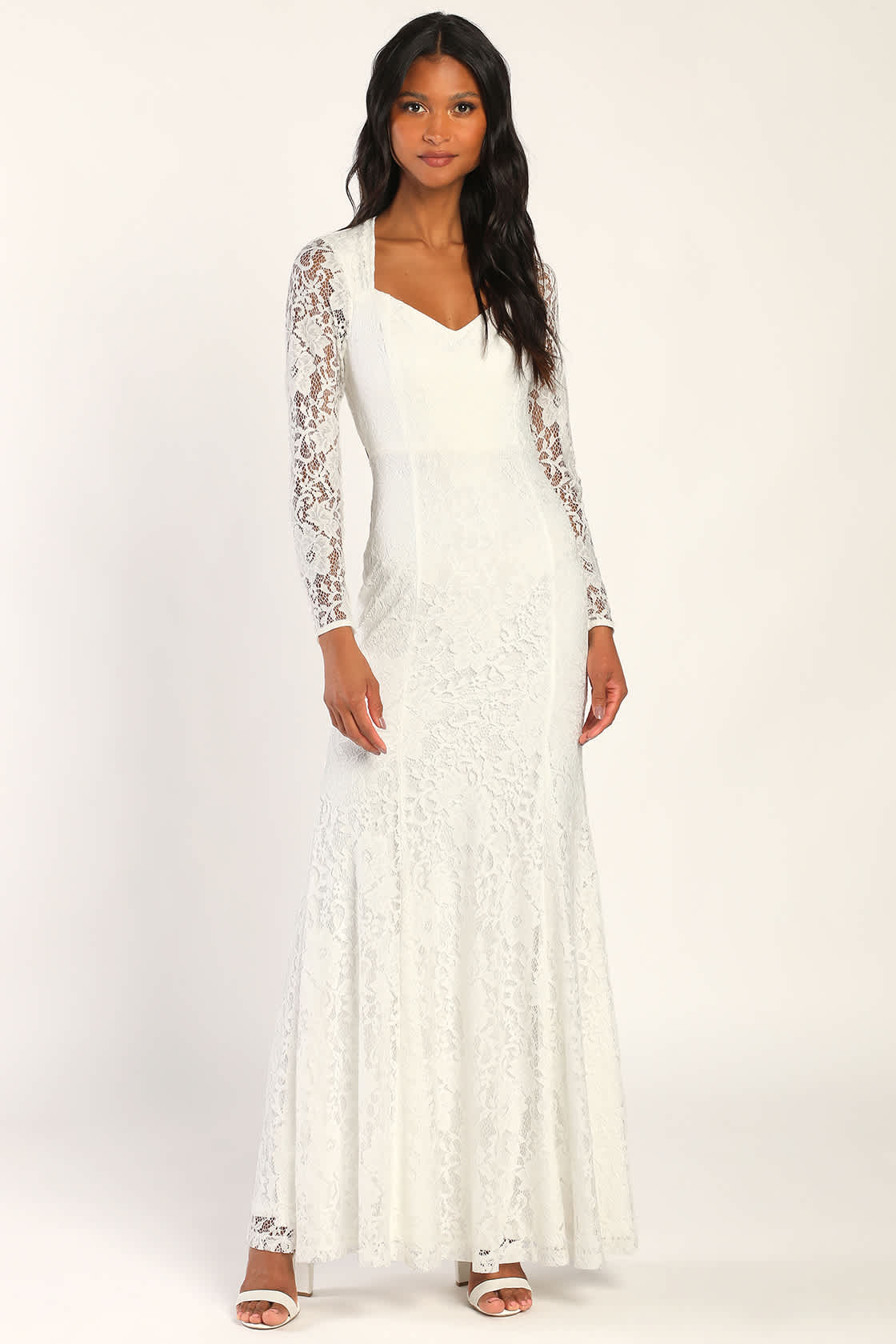 White Lace Maxi Dress - Mermaid Maxi Dress - Backless Maxi Dress - Lulus
