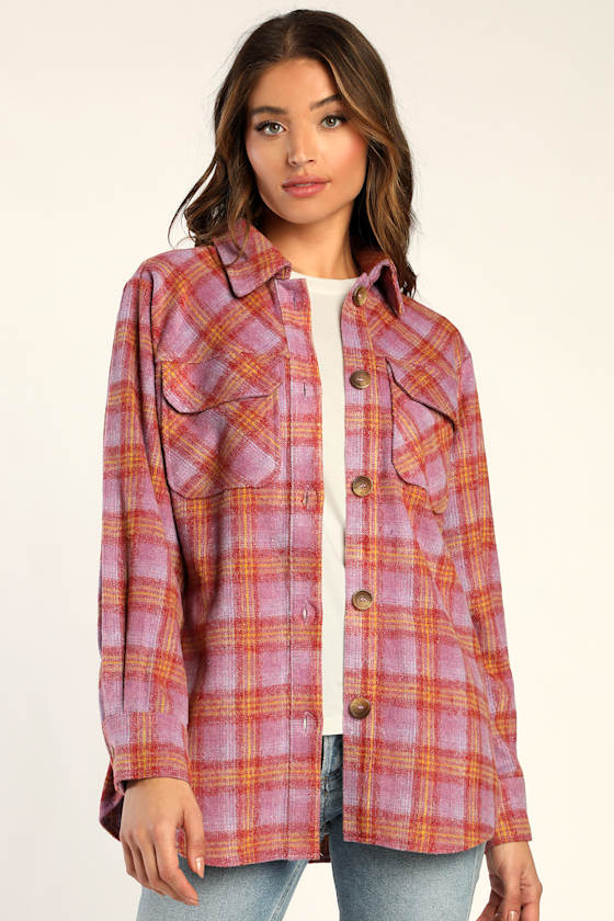 Steve Madden Brooklyn Shacket - Plaid Shacket - Button-Up Shacket - Lulus