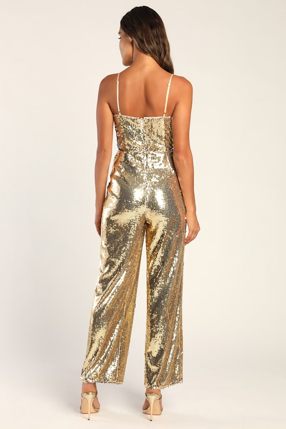 Gold Sequin Jumpsuit - Sequin Jumpsuit - Gold Jumpsuit - Lulus