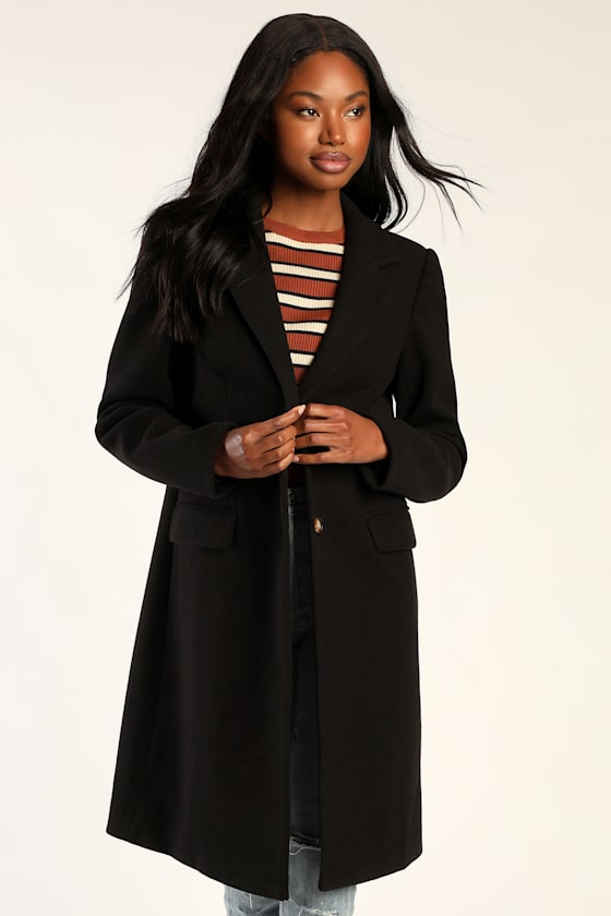 Chic Black Coat - Top Coat - Button-Up Coat - Coat - Lulus