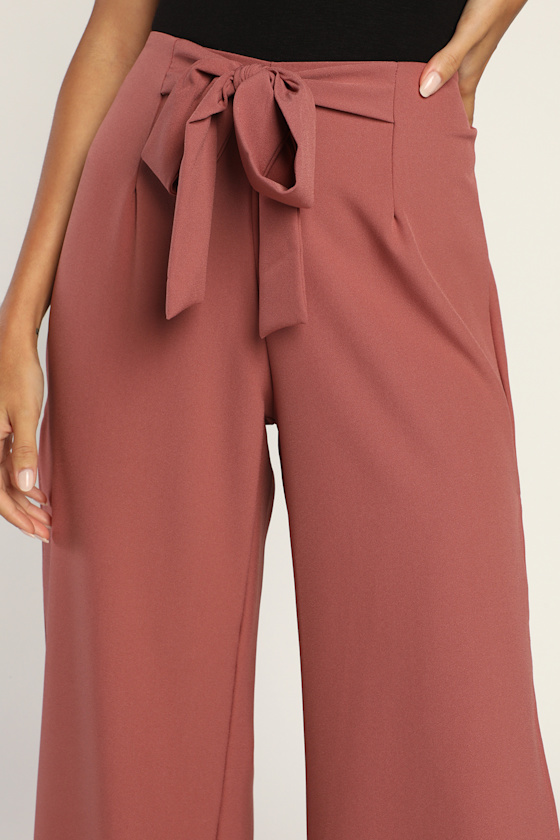Chic Mauve Pants - Wide-Leg Pants - Side Slit Pants - Lulus