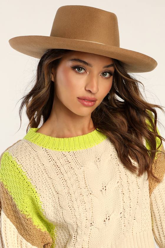 LACK OF COLOR Val Diamond - Tan Hat - Wool Hat - Boater Hat - Lulus
