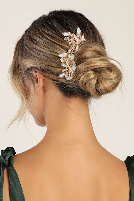 Cute Gold Hairpins - Floral Hairpins - Rhinestone Hairpins - Lulus