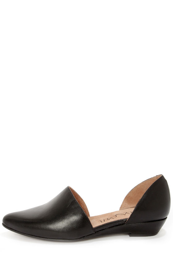 Sixtyseven Erin Black Leather D'Orsay Smoking Slipper Flats - $97.00 ...