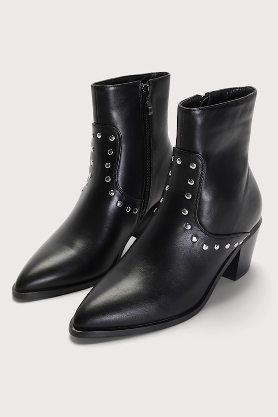 Black Ankle Booties - Pointed-Toe Ankle Booties - Short Boots - Lulus