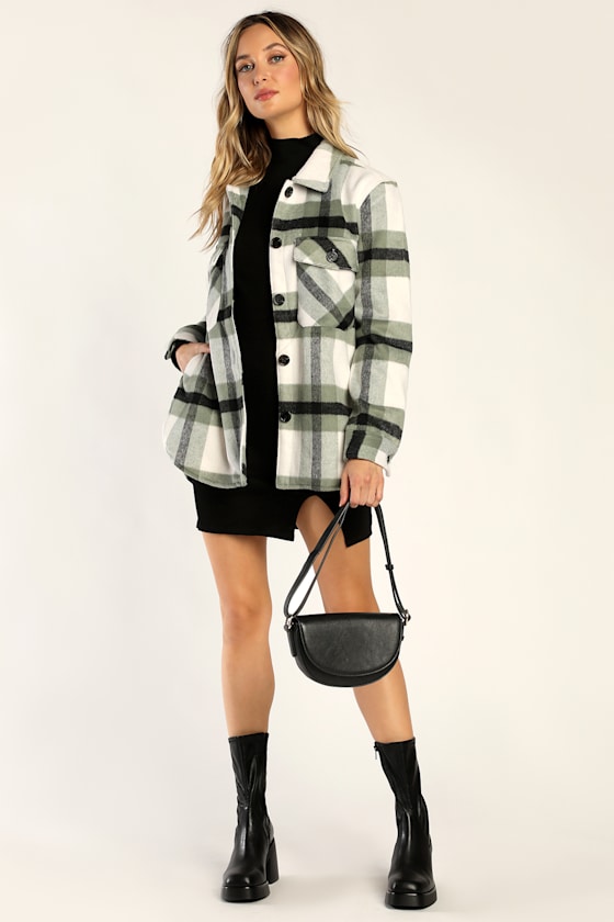 Blank NYC Mountain Top - Plaid Shacket - Green Plaid Shacket - Lulus
