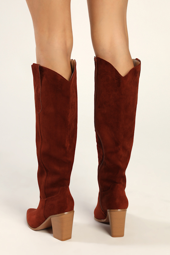 Cute Rust Boots - Knee-High Boots - Western-Inspired Boots - Lulus