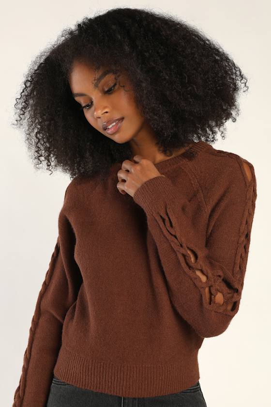 Chocolate Brown Sweater - Long Sleeve Sweater - Sweater Top - Lulus