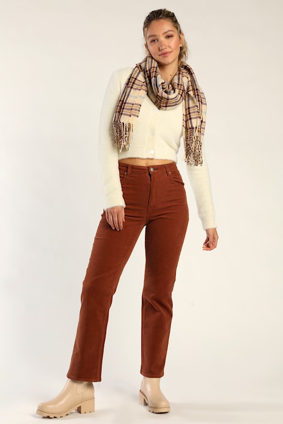 Rolla's Original Straight Cord - Corduroy Pants - High-Rise Pants - Lulus