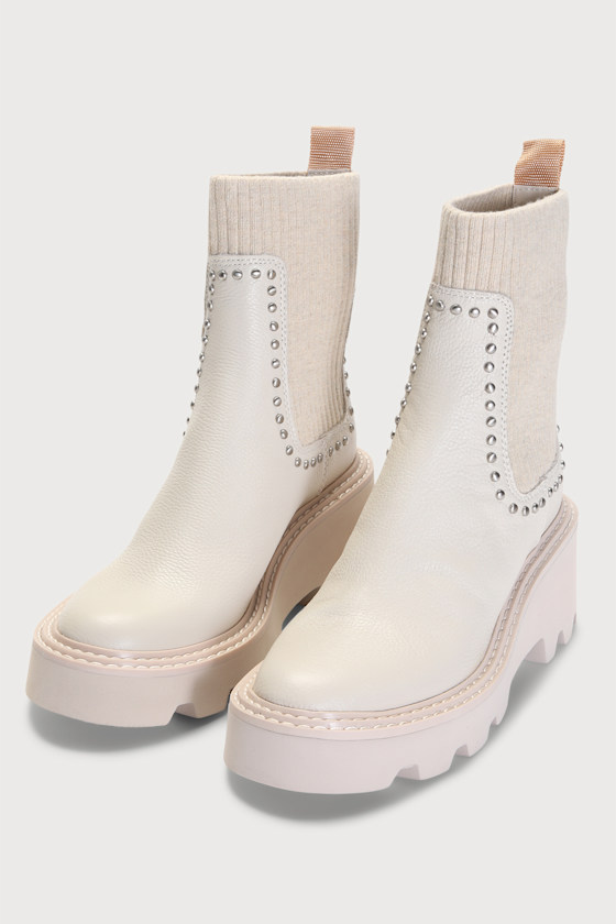Dolce Vita Hoven H2O - Ivory Chelsea Boots - Slip-On Boots - Lulus