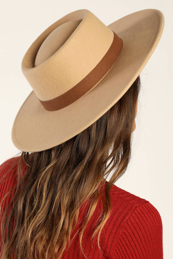Beige Hat - Beige Boater Hat - Fall Accessory - Wide Brim Hat - Lulus