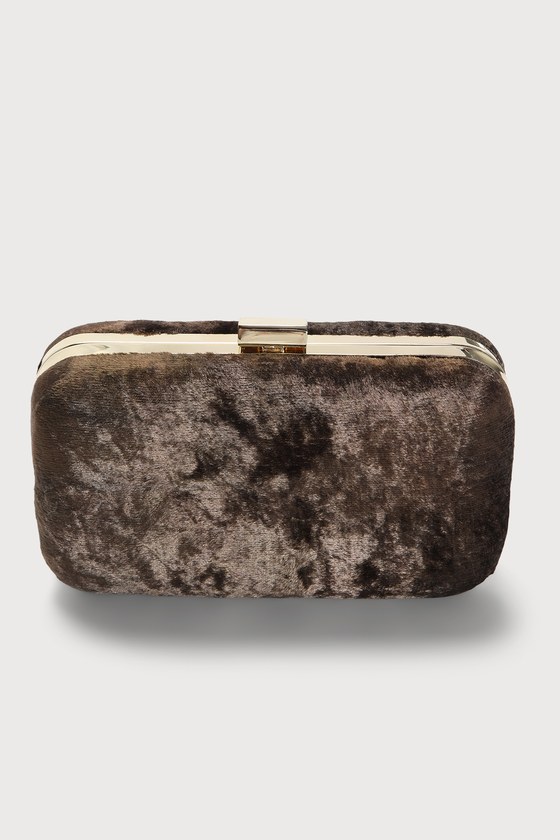 Brown Clutch Velvet Clutch Box Clutch Crossbody Clutch Lulus