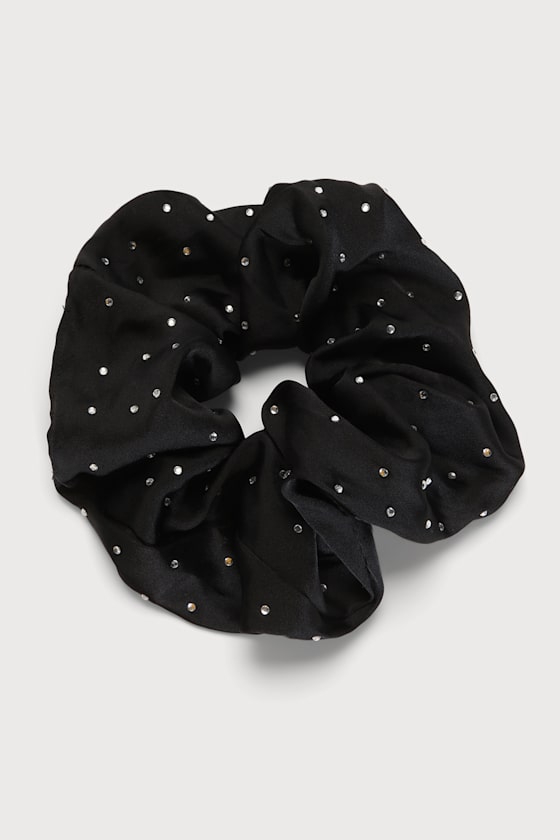 KITSCH Satin Brunch Scrunchie - Black Scrunchie - Satin Scrunchie - Lulus