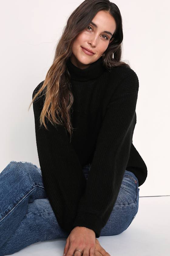 Black Turtleneck Sweater - Pullover Sweater - Pullover Turtleneck - Lulus