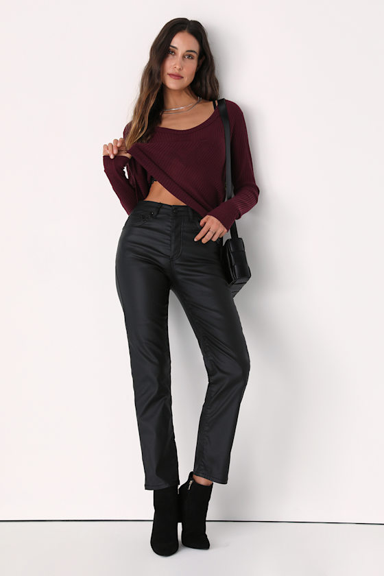 Plum Purple Top - Waffle Knit Long Sleeve Top - Women's Tops - Lulus