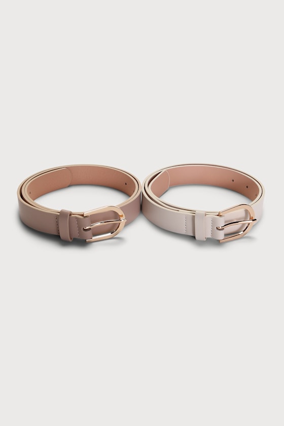 Beige Multi Belts - Set of 2 Belts - Women's Belts - Lulus