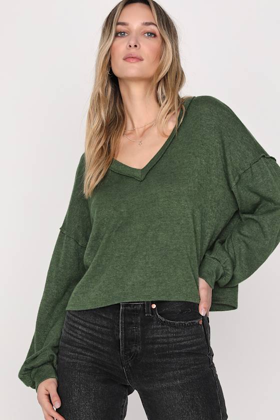 Green Sweater Top - Pullover Sweater Top - Cozy Sweater Top - Lulus